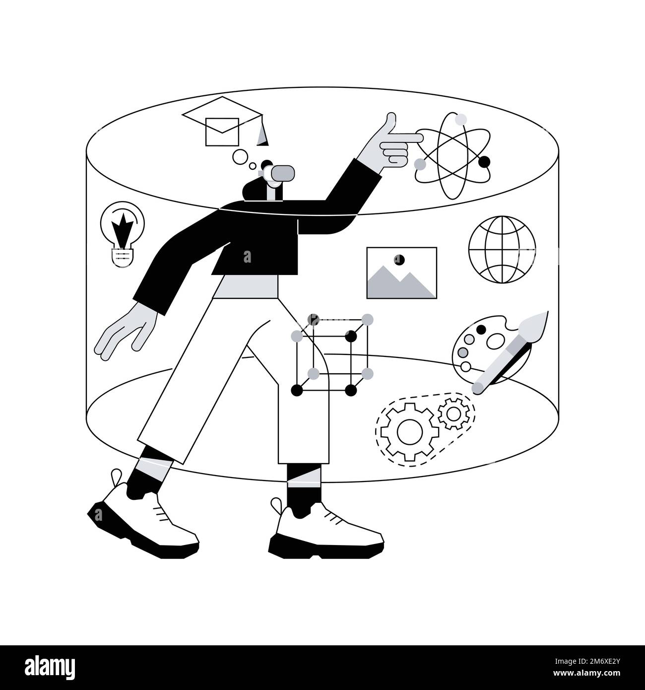 Interactive learning experience abstract concept vector illustration. E-learning platform ...