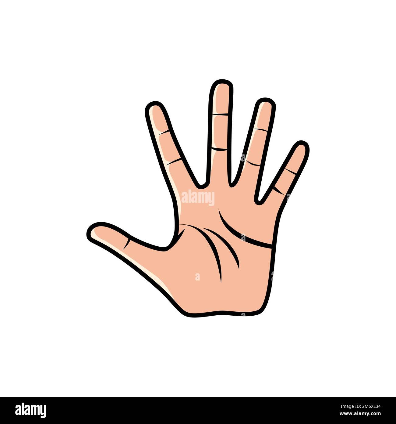 High Five Hand Sign Isolated on a white background. Icon Vector ...