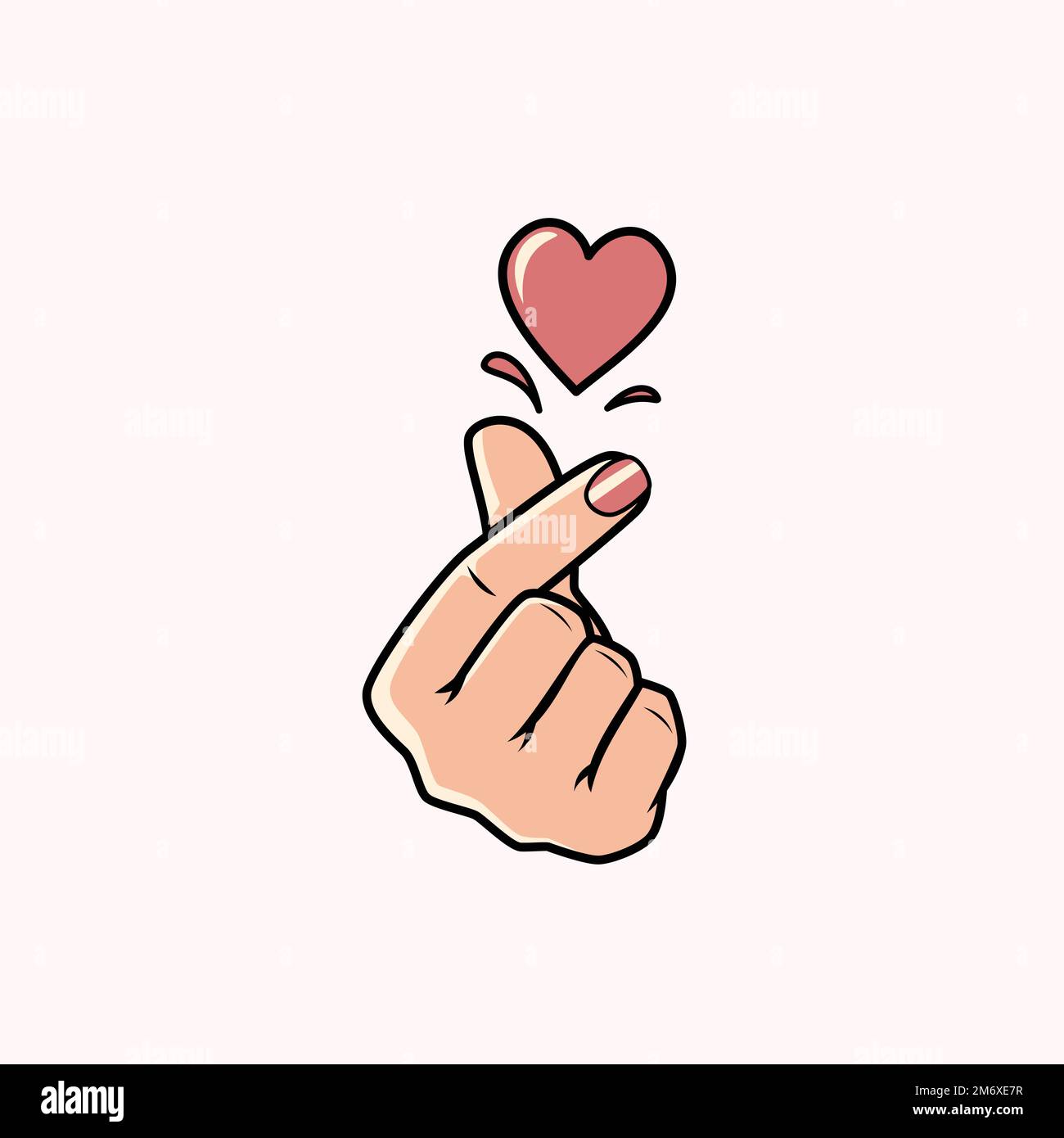 Illustration of Finger Heart Korean on a white background Stock Vector ...