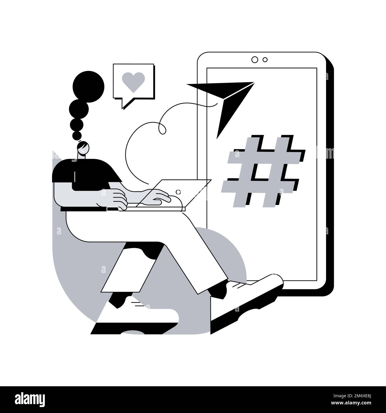 Social network promotion abstract concept vector illustration. Press ...