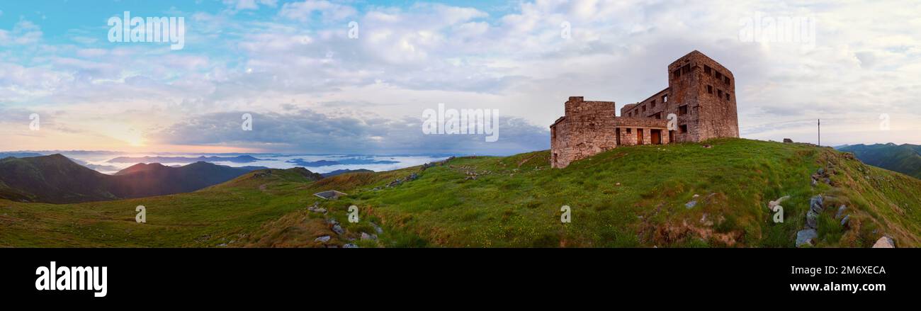 Summer Pip Ivan mountain top with fortress - observatory ruins ...