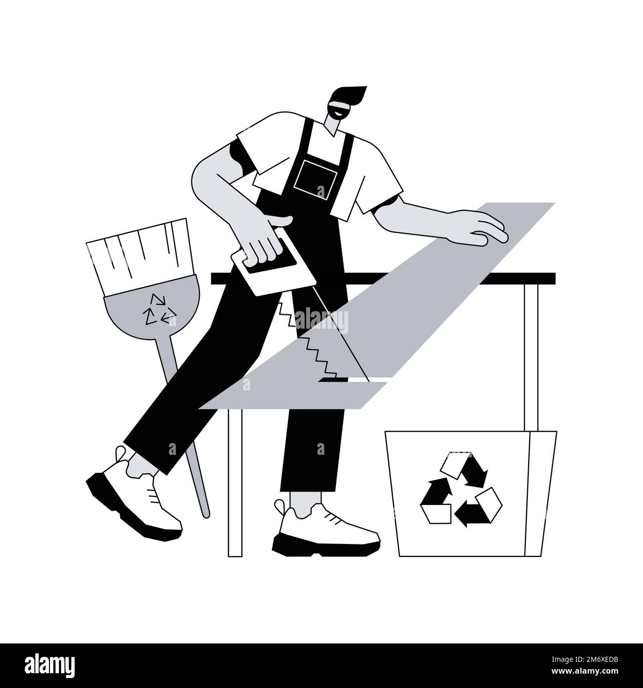 Waste free wood products abstract concept vector illustration. Salvaged ...