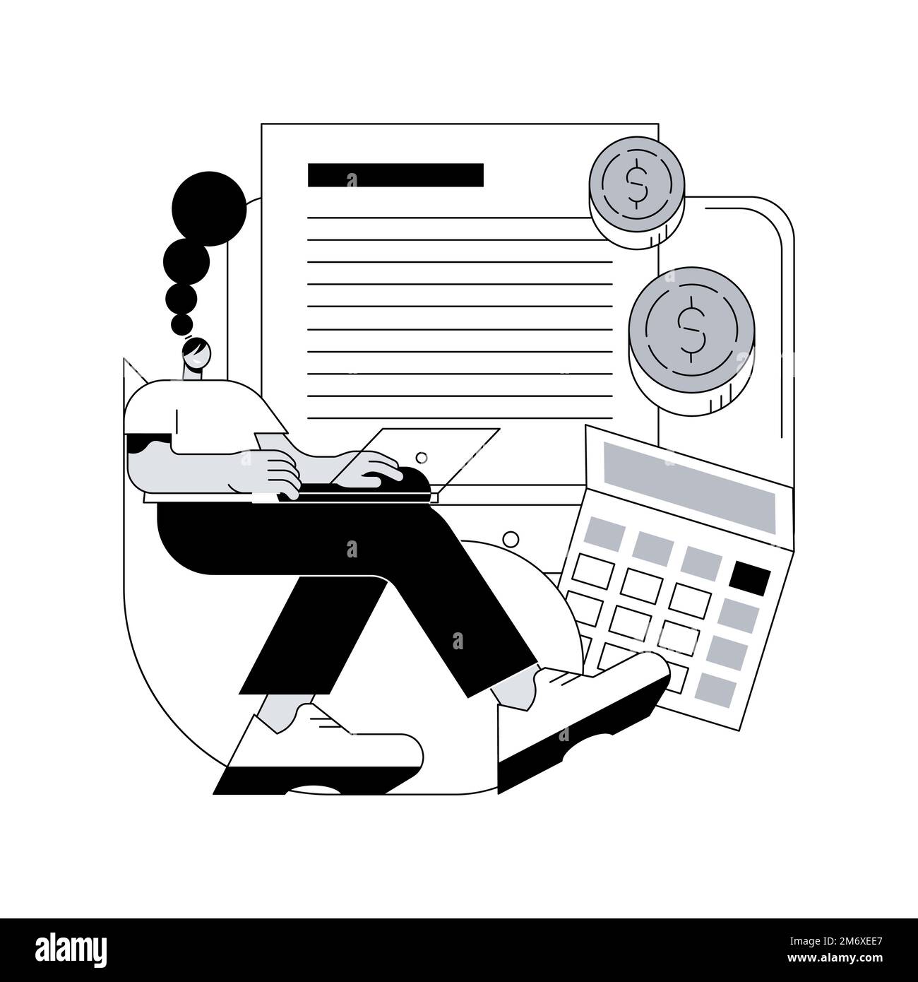 E-invoicing abstract concept vector illustration. Electronic invoice, e ...