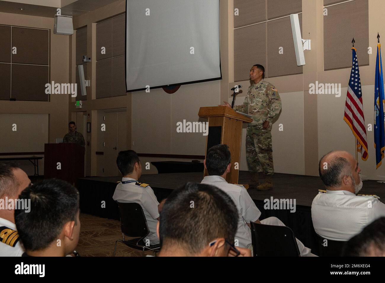 Col. Marcus Jackson, Buckley Garrison commander, briefs the Naval War ...
