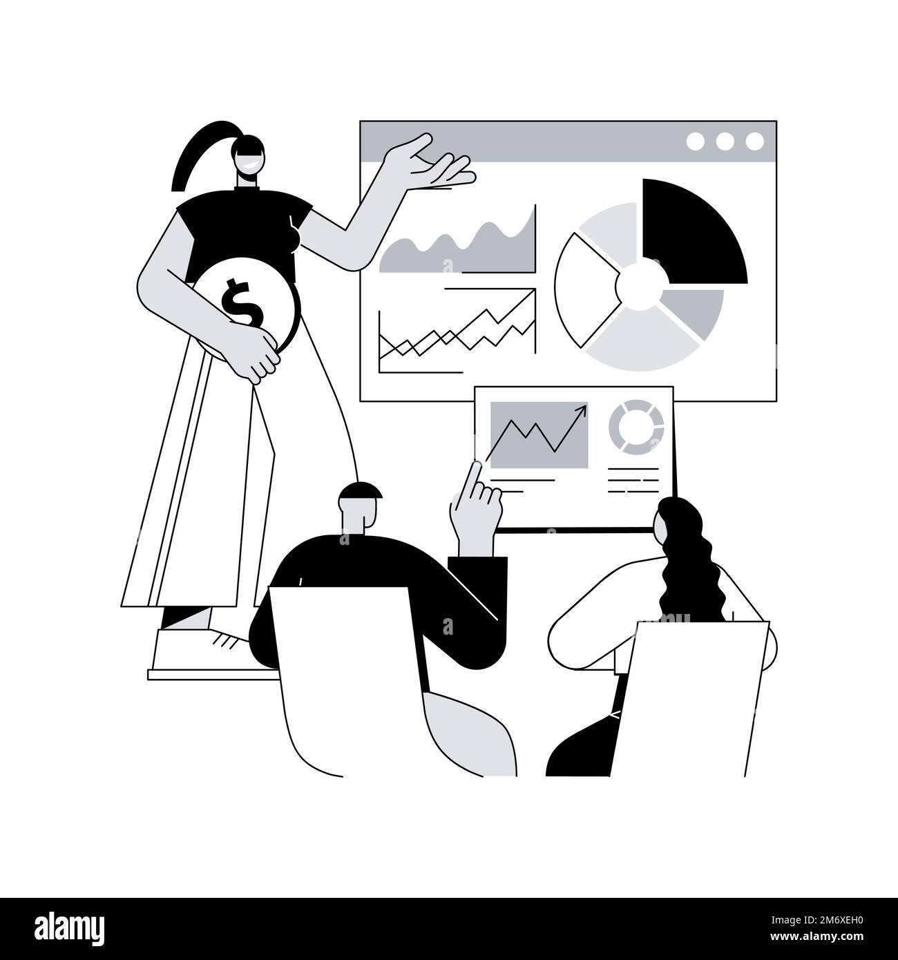 Business briefing abstract concept vector illustration. Teamwork task ...