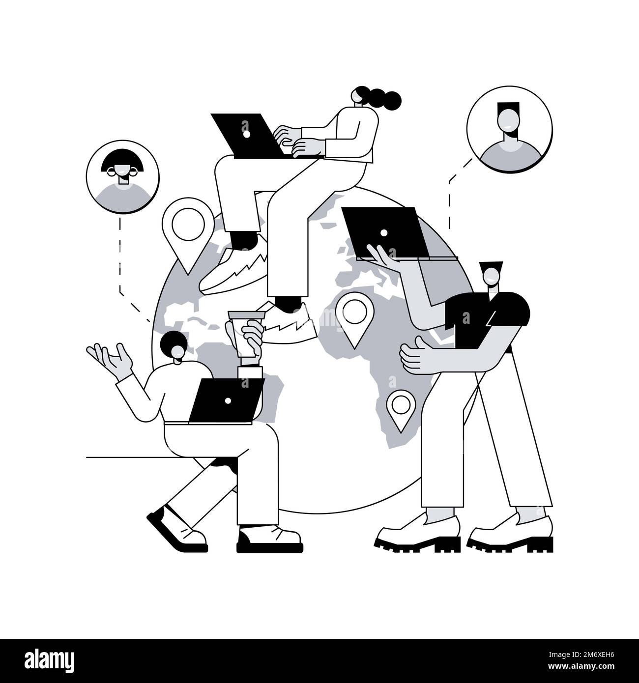 Outsourcing abstract concept vector illustration. Business process ...