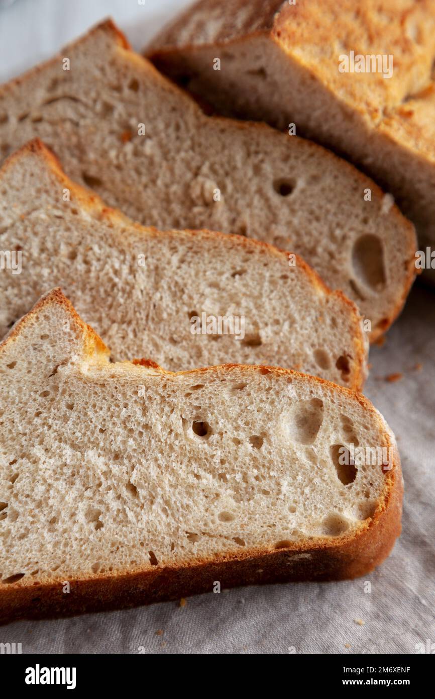 Homemade Sourdough Bread, side view Stock Photo - Alamy