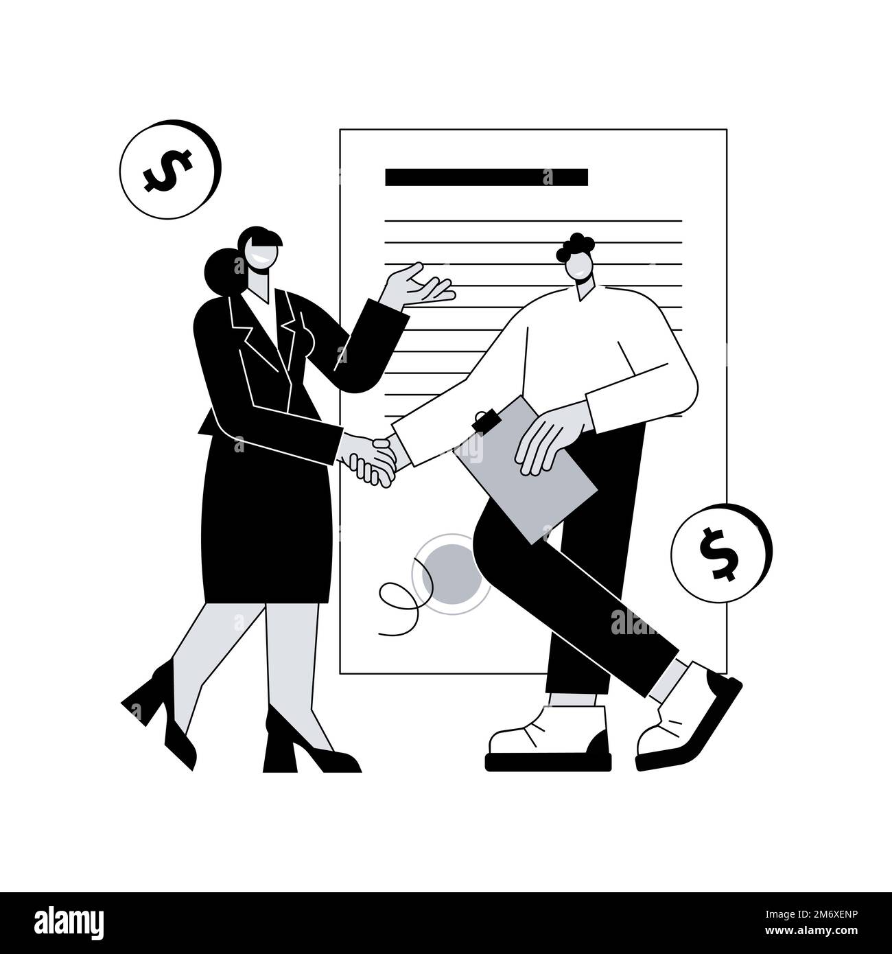 Bill of sale abstract concept vector illustration. Written selling ...