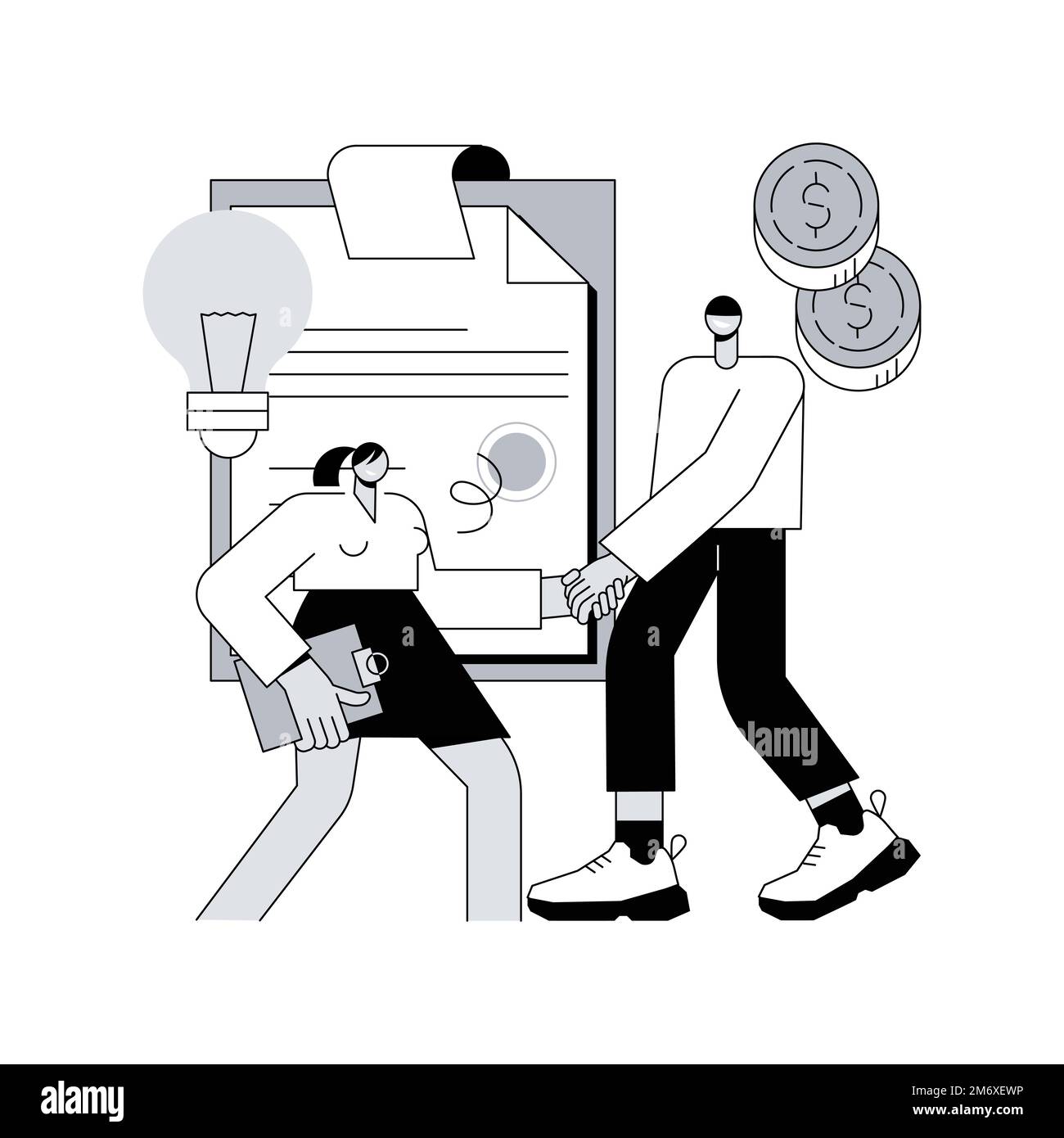 Licensing contract abstract concept vector illustration. Artist ...