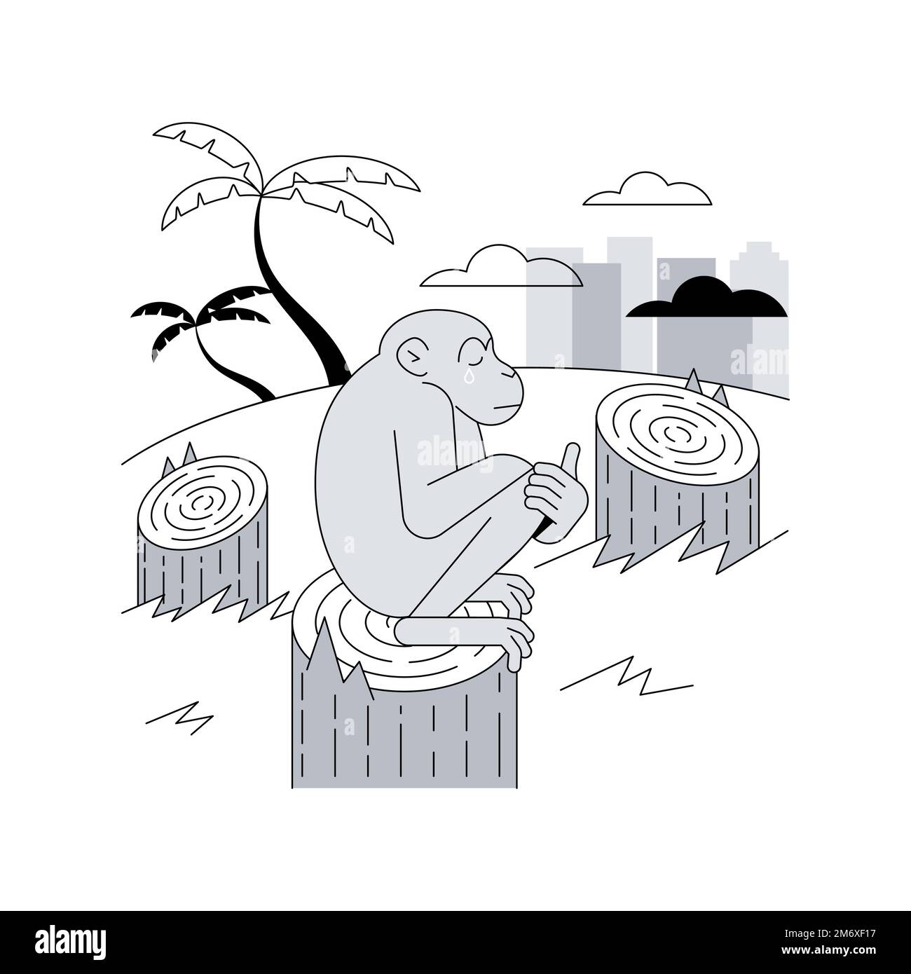 Deforestation abstract concept vector illustration. Environmental ...