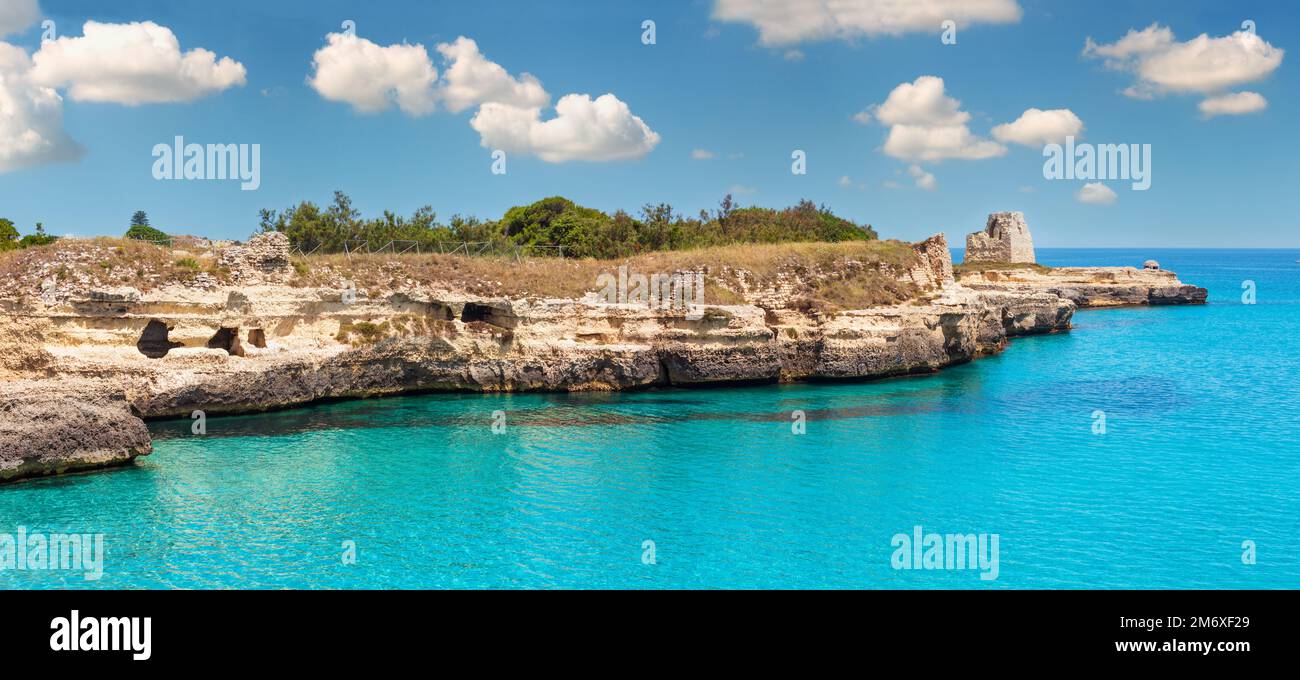 Ancient small caves on picturesque Adriatic sea coast Archaeological ...