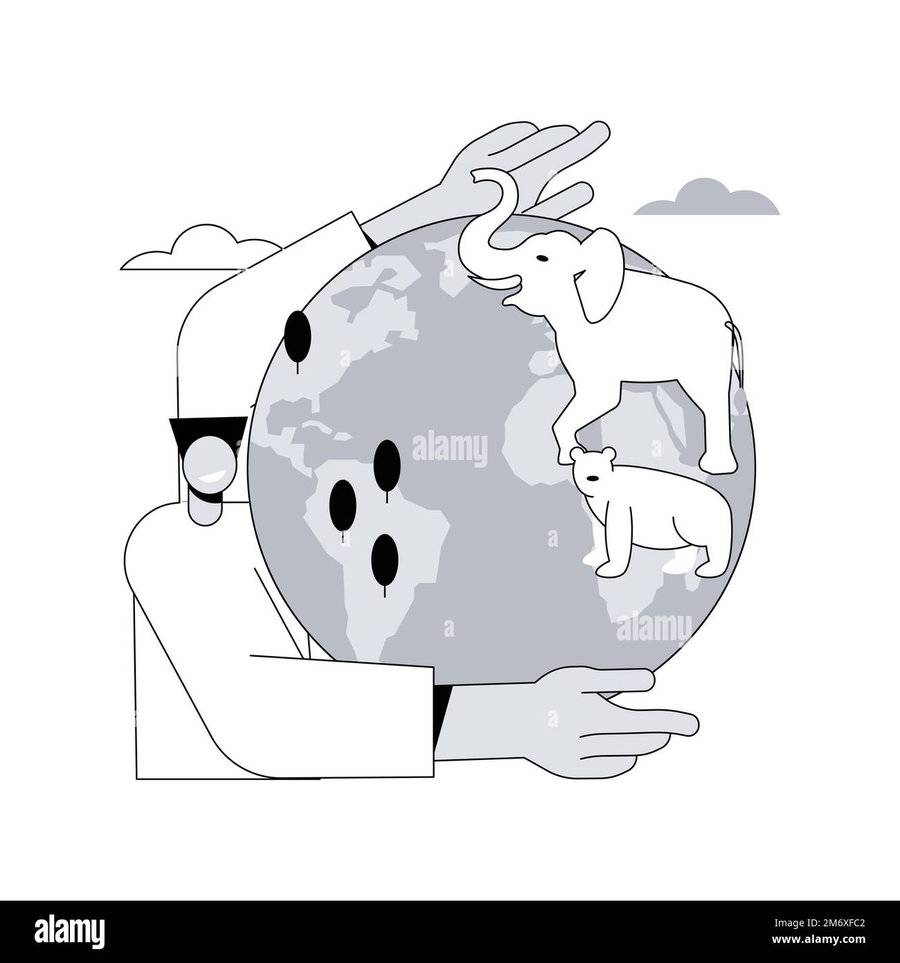 Wild animals protection abstract concept vector illustration. Wildlife ...