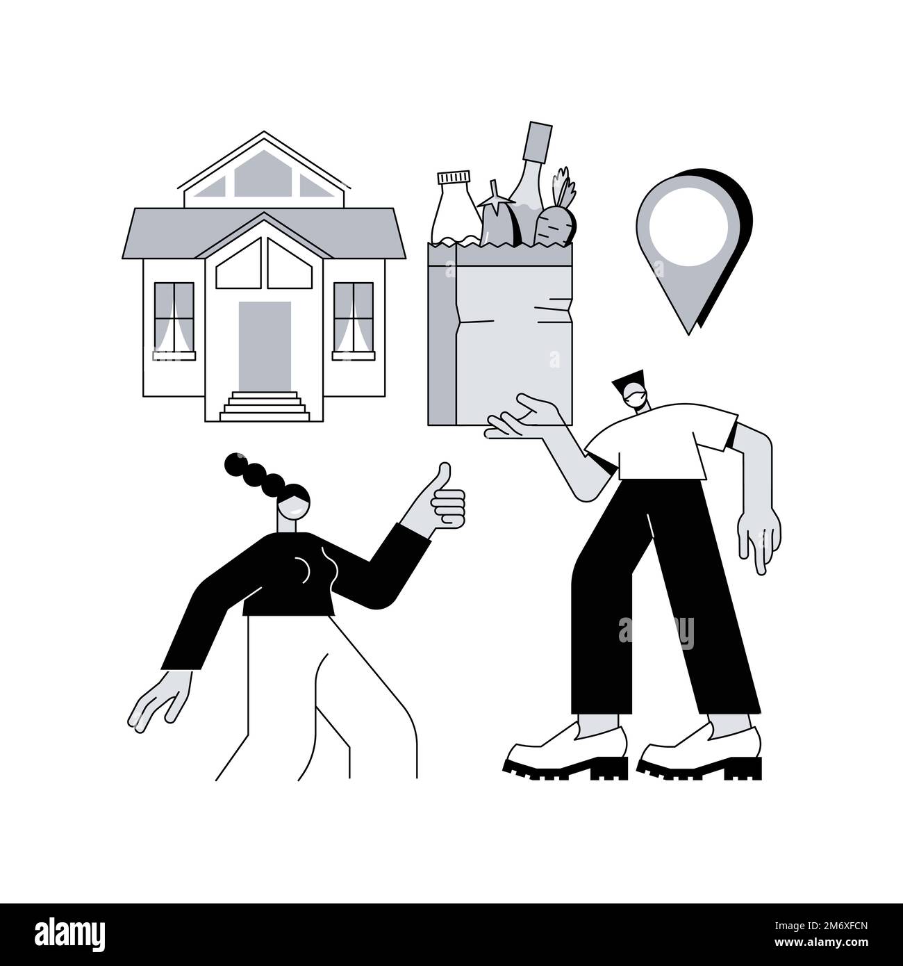 Grocery delivery service abstract concept vector illustration. Local ... Grocery delivery service abstract concept vector illustration. Local ...
