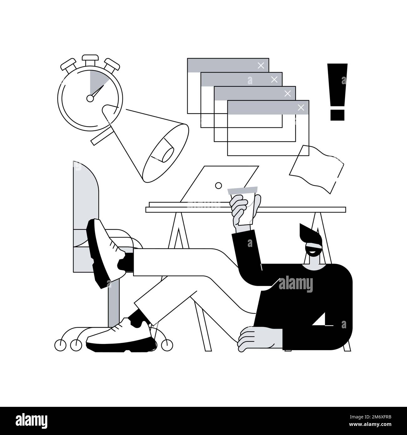 Procrastination abstract concept vector illustration. Unprofitable time ...