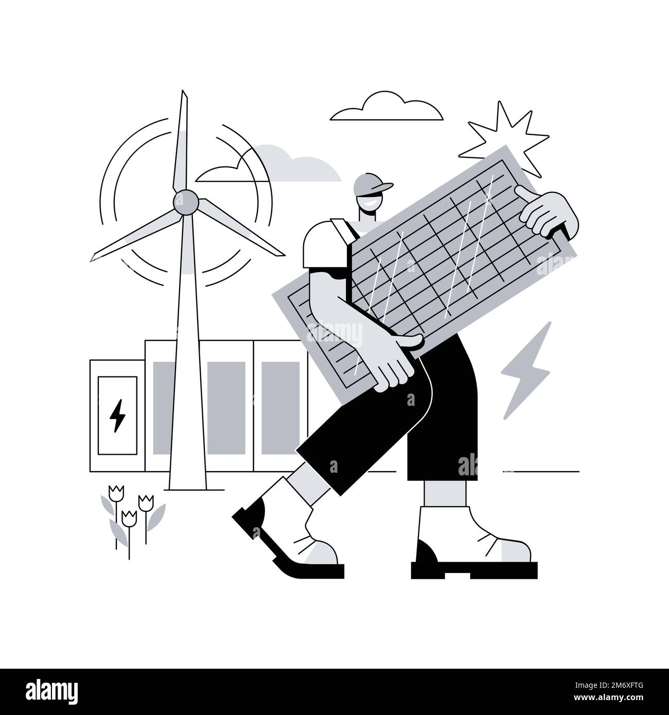 Renewable energy abstract concept vector illustration. Renewable energy ...