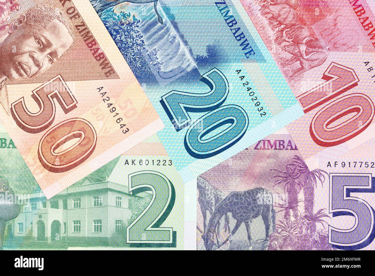 Zimbabwean money - Dollar, a full set of new series Stock Photo - Alamy