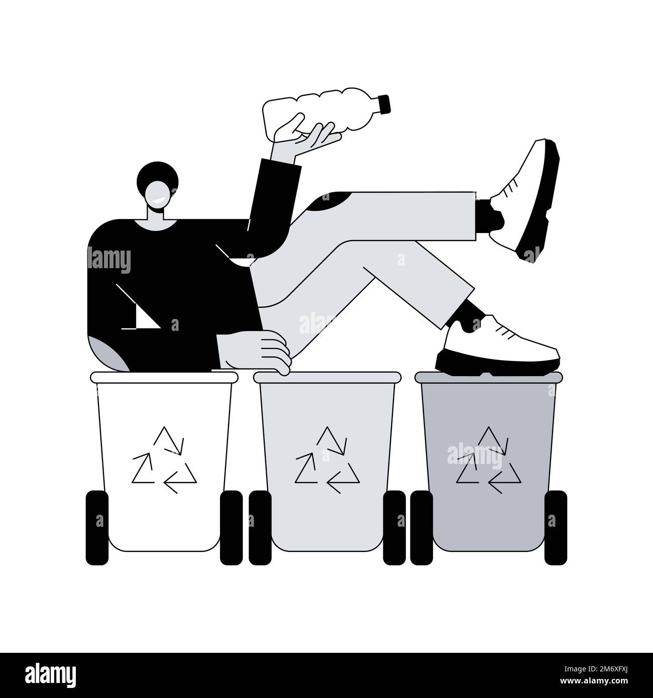 Garbage collection and sorting abstract concept vector illustration ...