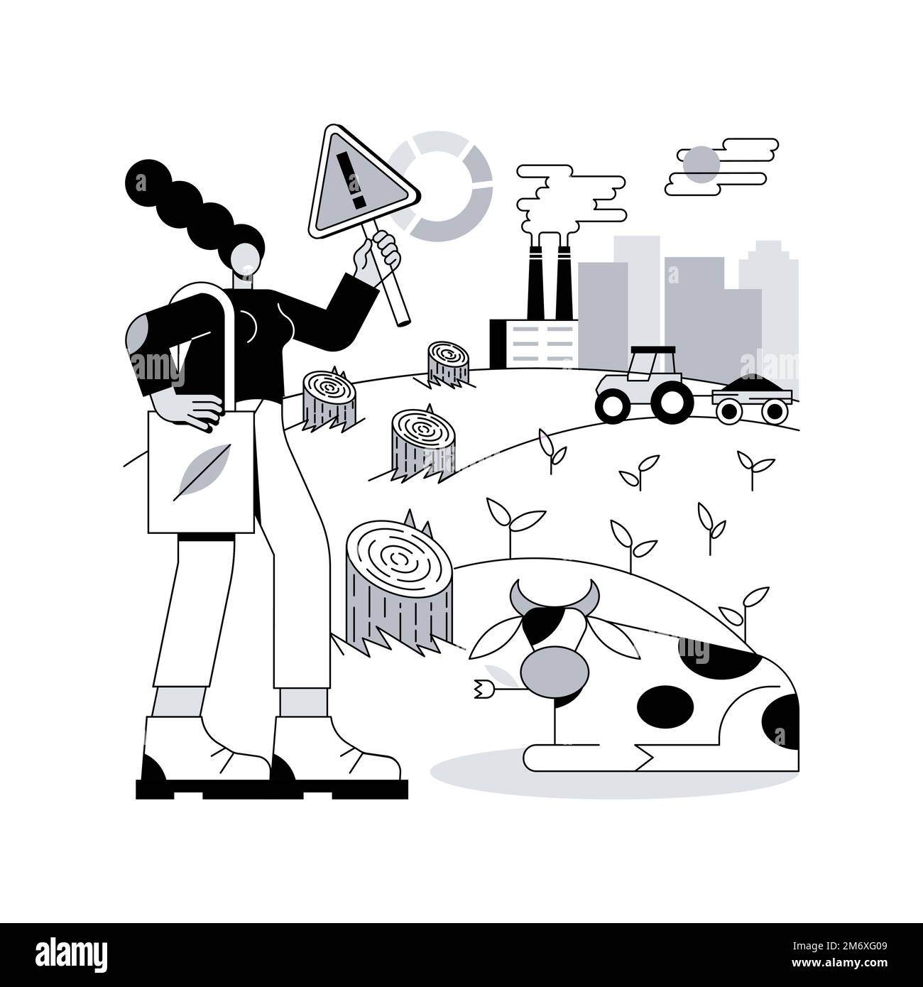 Global land use abstract concept vector illustration. World land cover ...