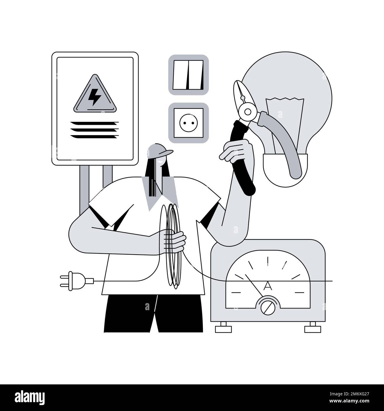 Electrician services abstract concept vector illustration. Energy ...