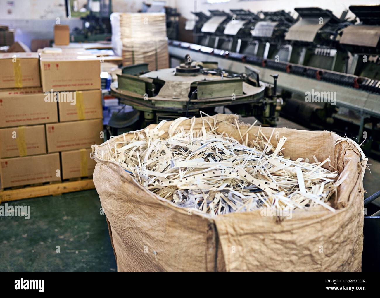 Recycle and reuse. the inside of a packaging and distribution factory ...