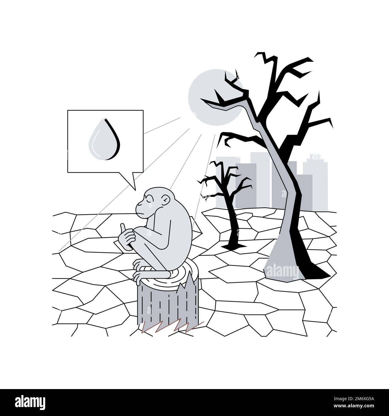 Desertification abstract concept vector illustration. Land degradation ...