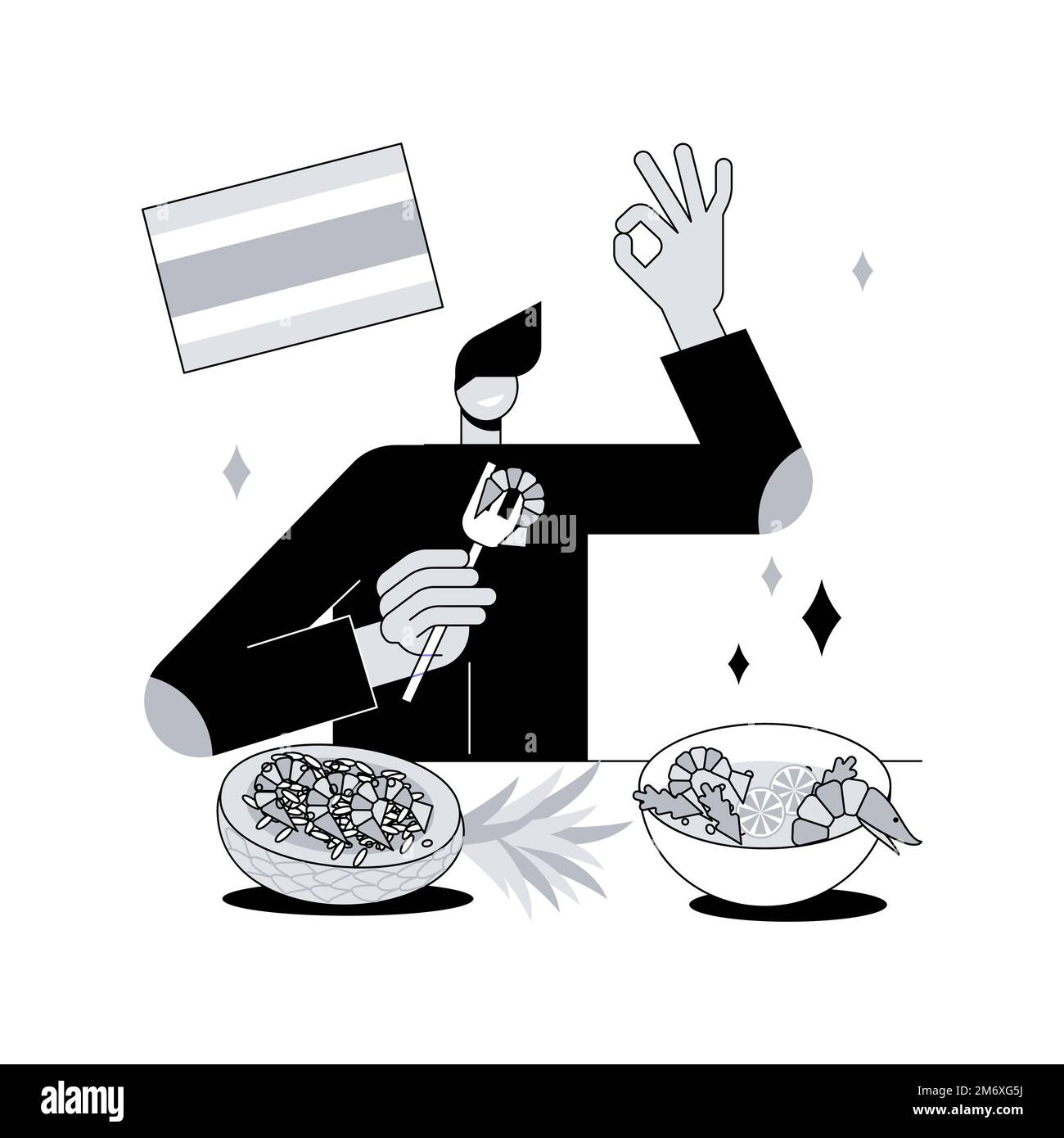 Thai cuisine abstract concept vector illustration. Thai traditional ...