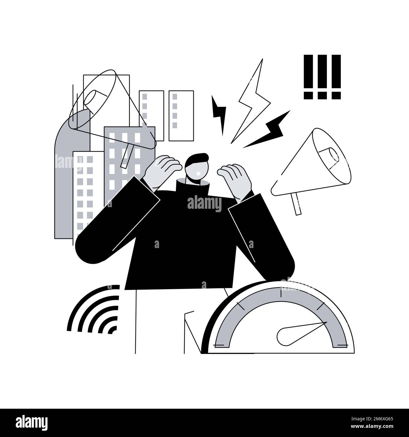 High stress levels abstract concept vector illustration. Stress and ...