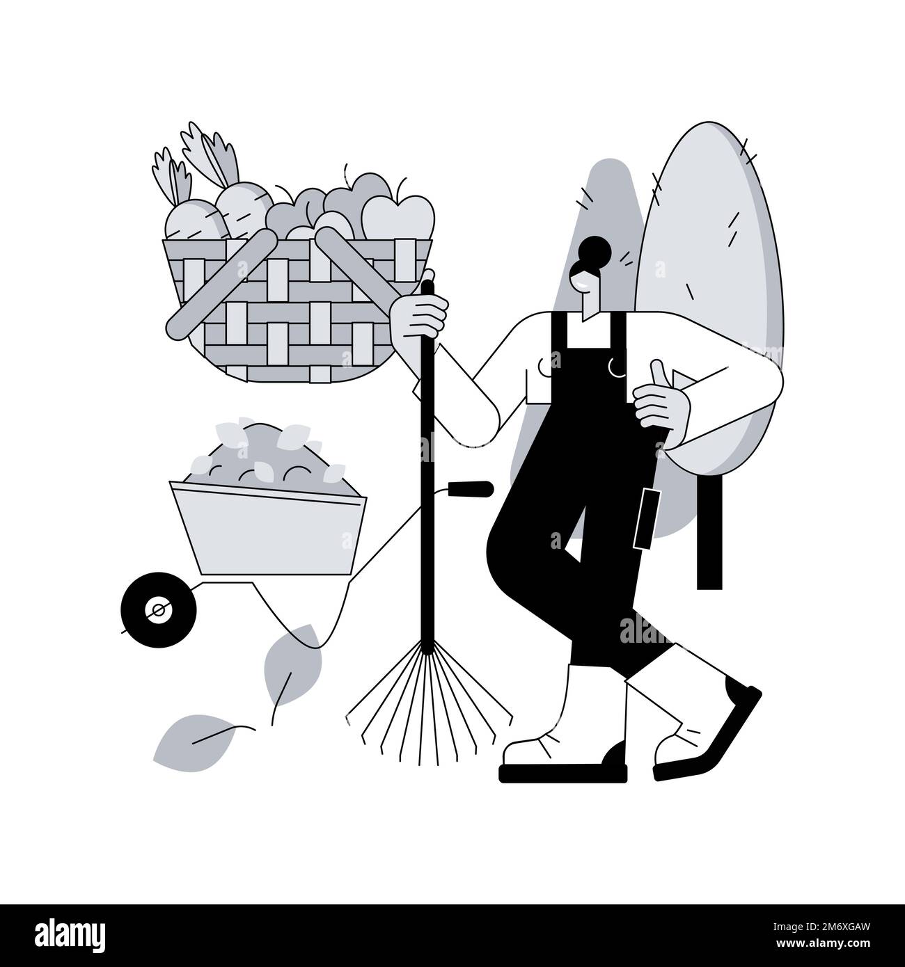 Fall clean-up abstract concept vector illustration. Garden maintenance ...