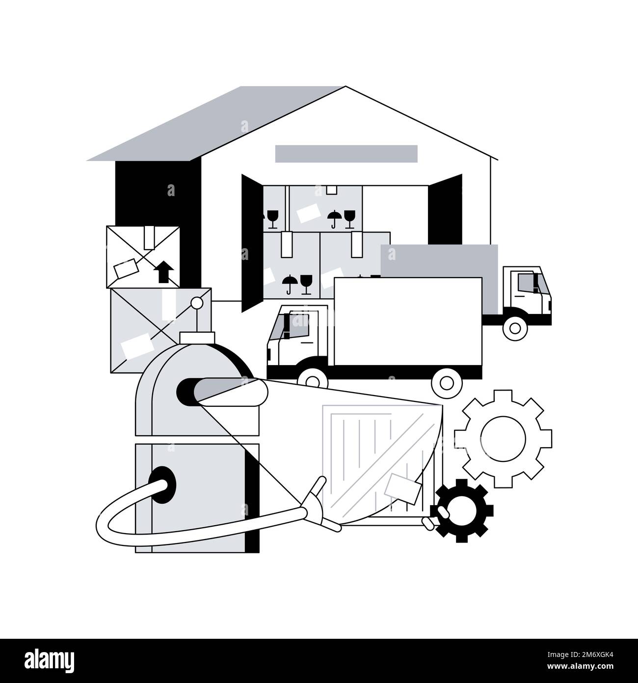 Warehouse logistics abstract concept vector illustration. Automation ...