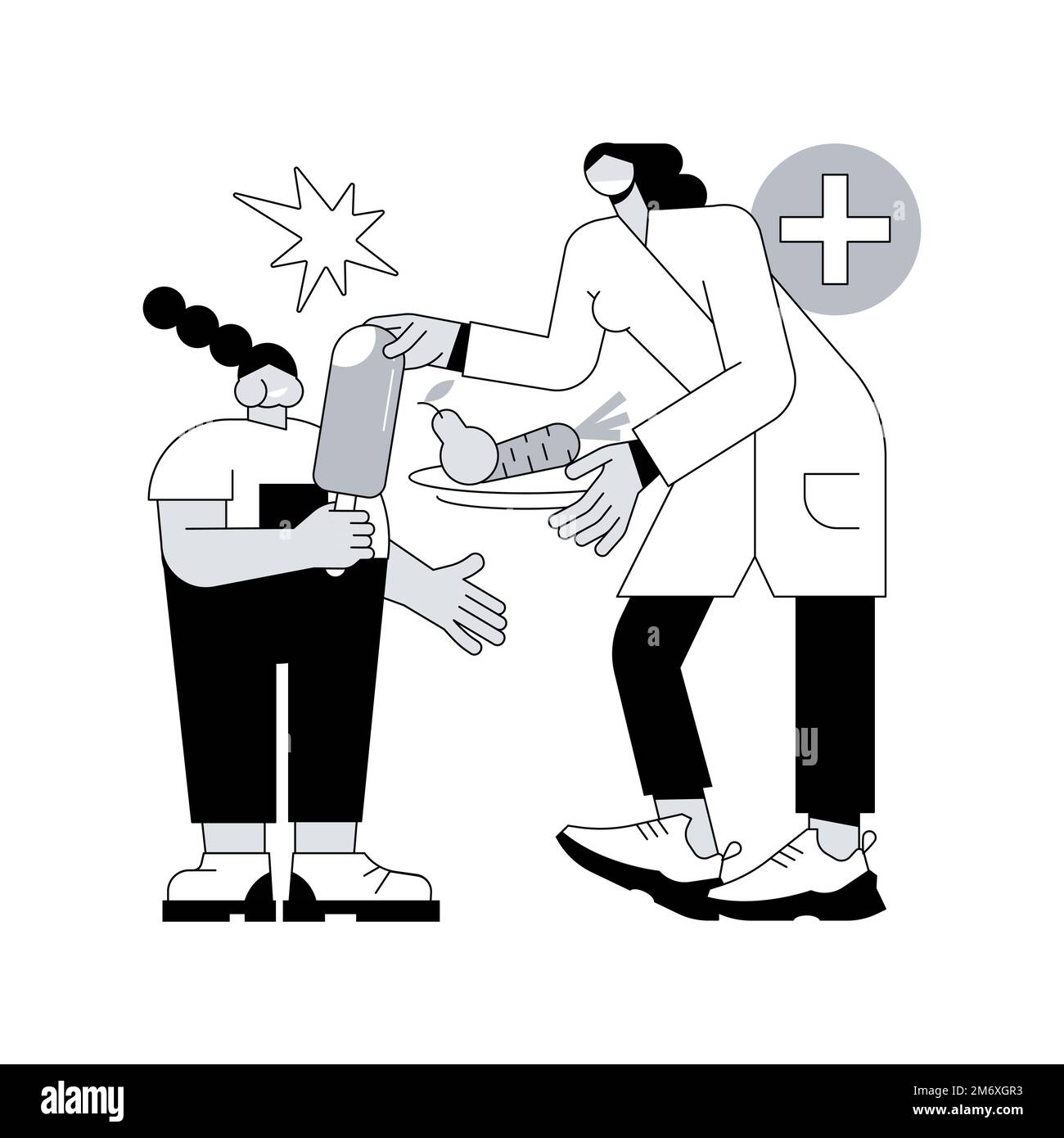 Child obesity and overweight abstract concept vector illustration ...