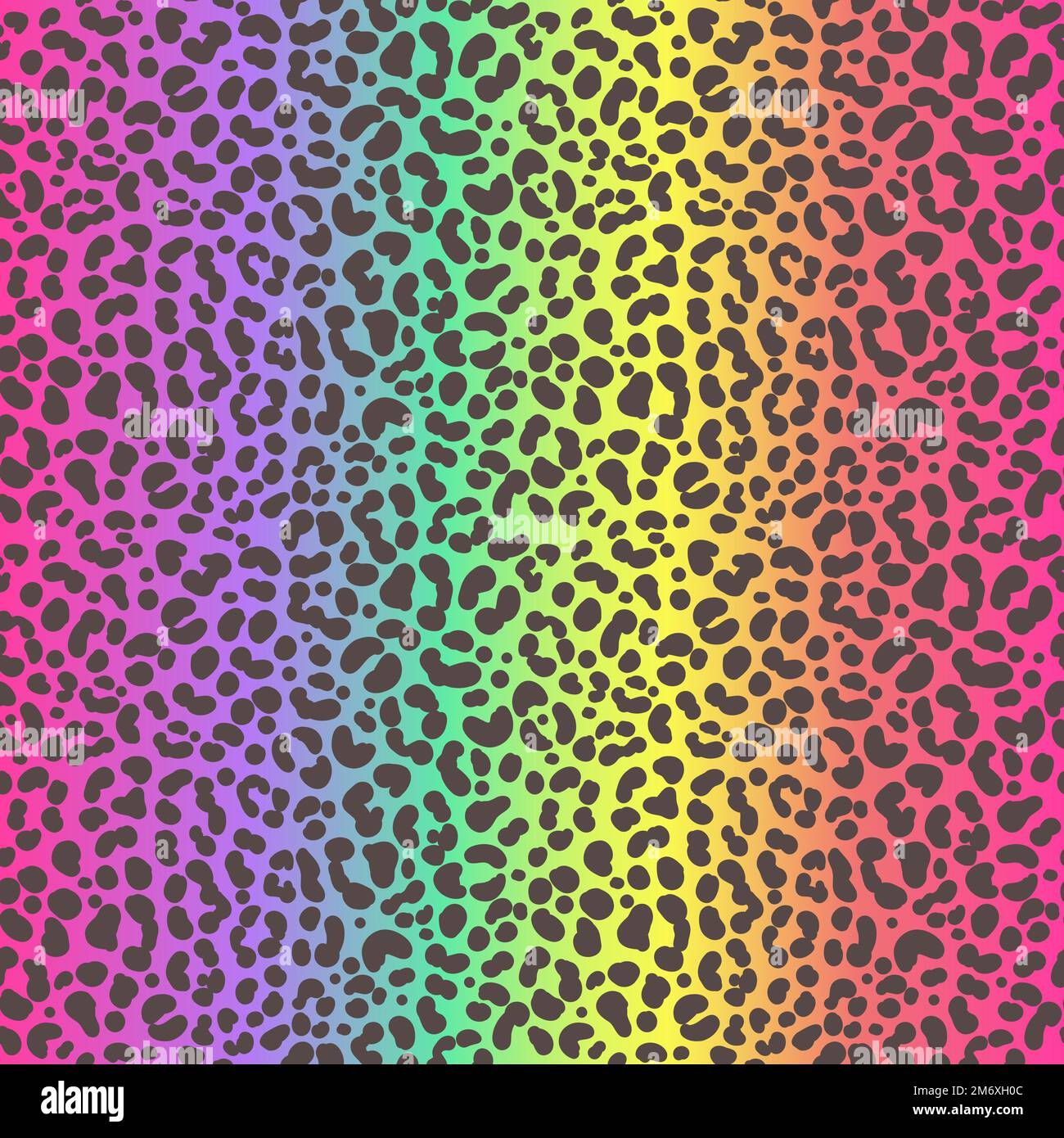 Rainbow cheetah seamless pattern. Leopard neon print. Vector animal ...
