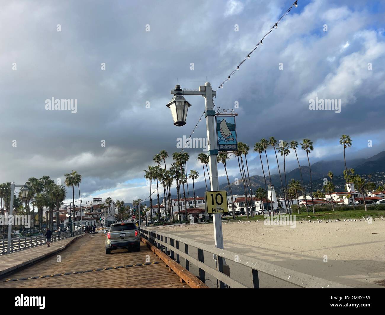 Santa Barbara, California, U.S.A. 5th Jan, 2023. Car driving off Santa ...