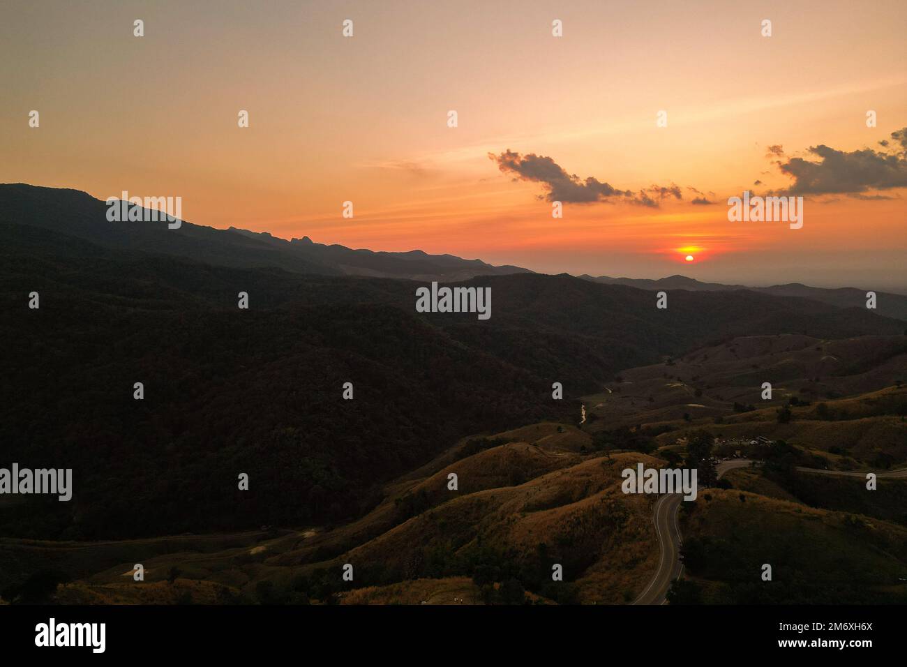 hill aerial view. Environment concept. Green innovation concept. Aerial ...