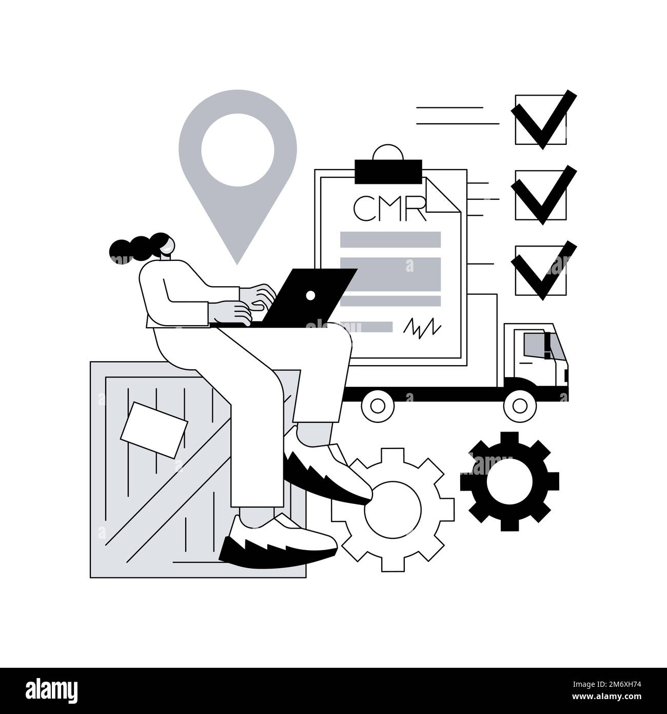 Road transport documents abstract concept vector illustration. CMR ...