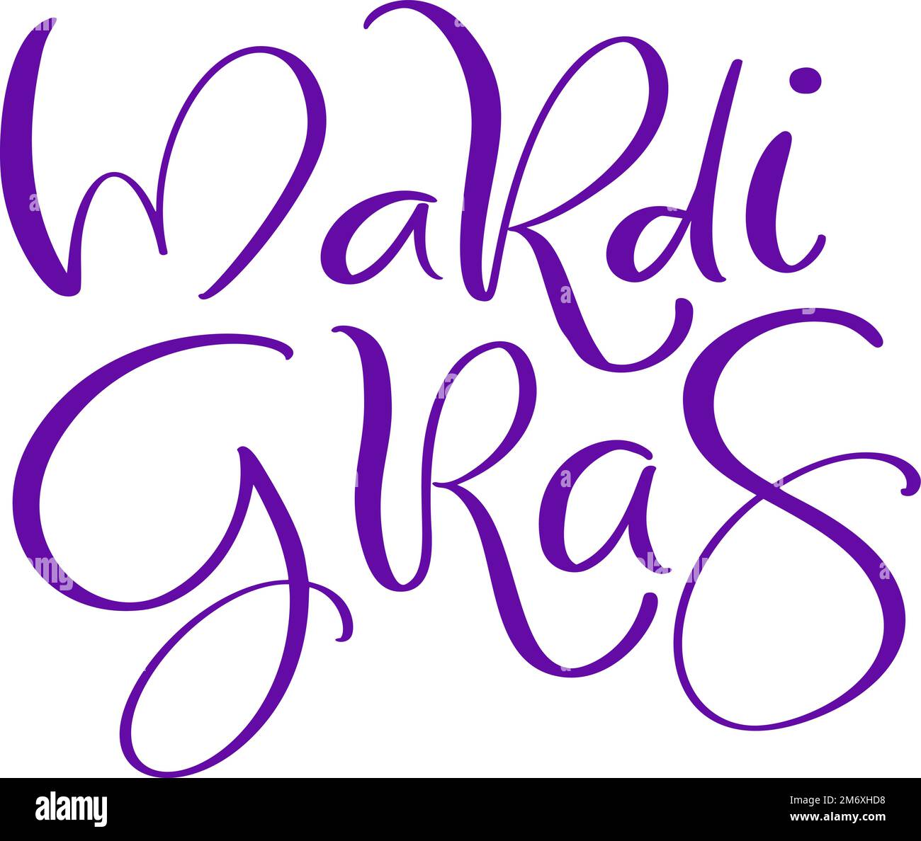 Vector lettering text for Mardi Gras carnival, filigree calligraphic ...