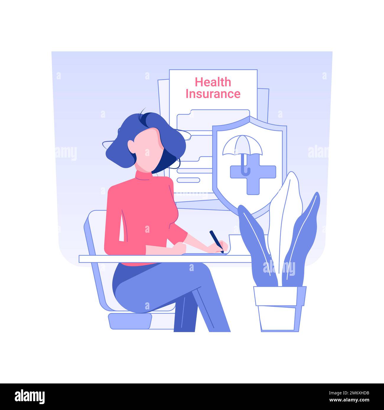 Employee healthcare insurance isolated concept vector illustration ...