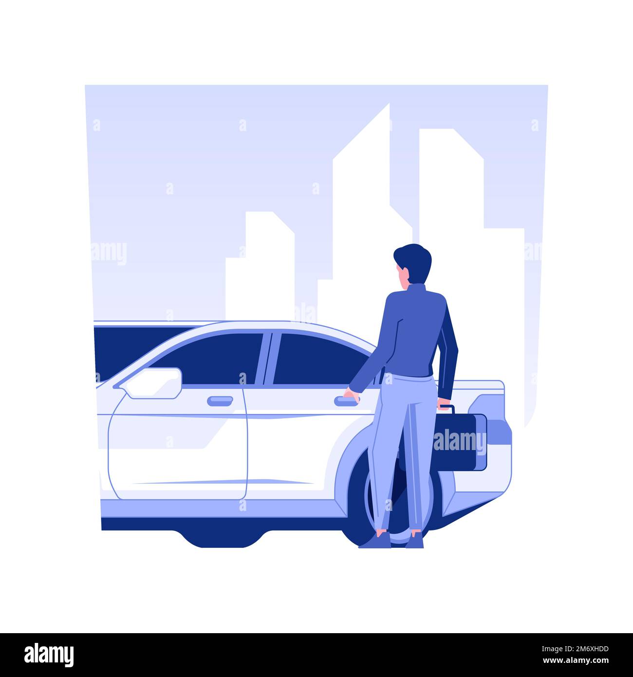 Corporate transport isolated concept vector illustration. Employee gets ...