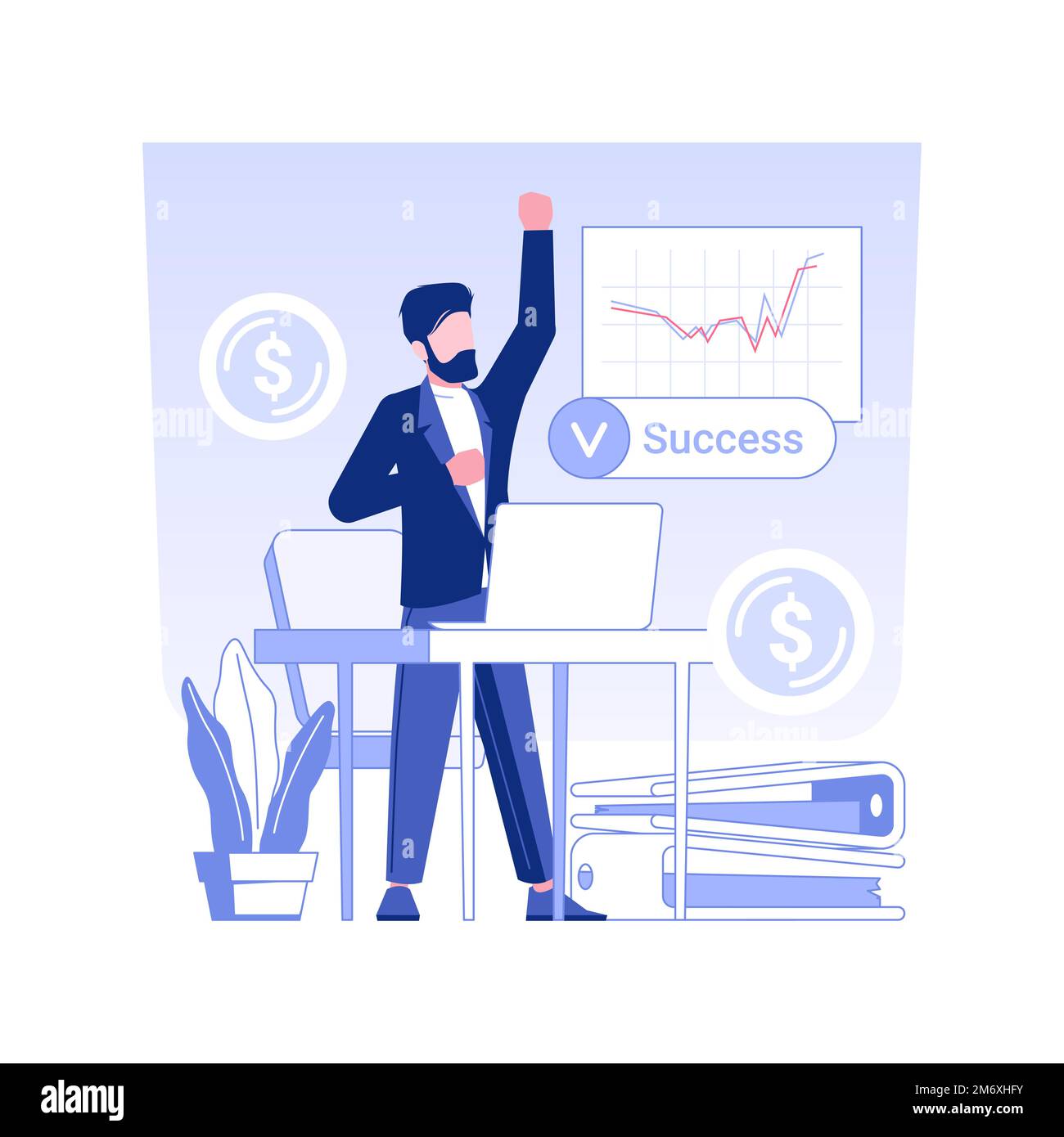 Passion Isolated Concept Vector Illustration Man Satisfying With Success In Business Passion