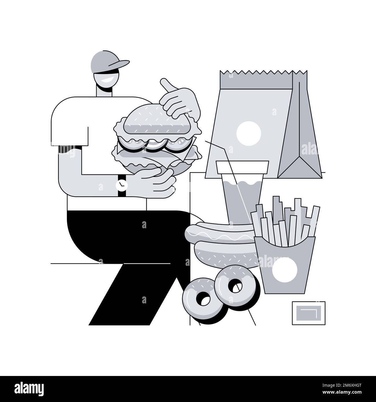 Fast food abstract concept vector illustration. American cuisine, chain ...