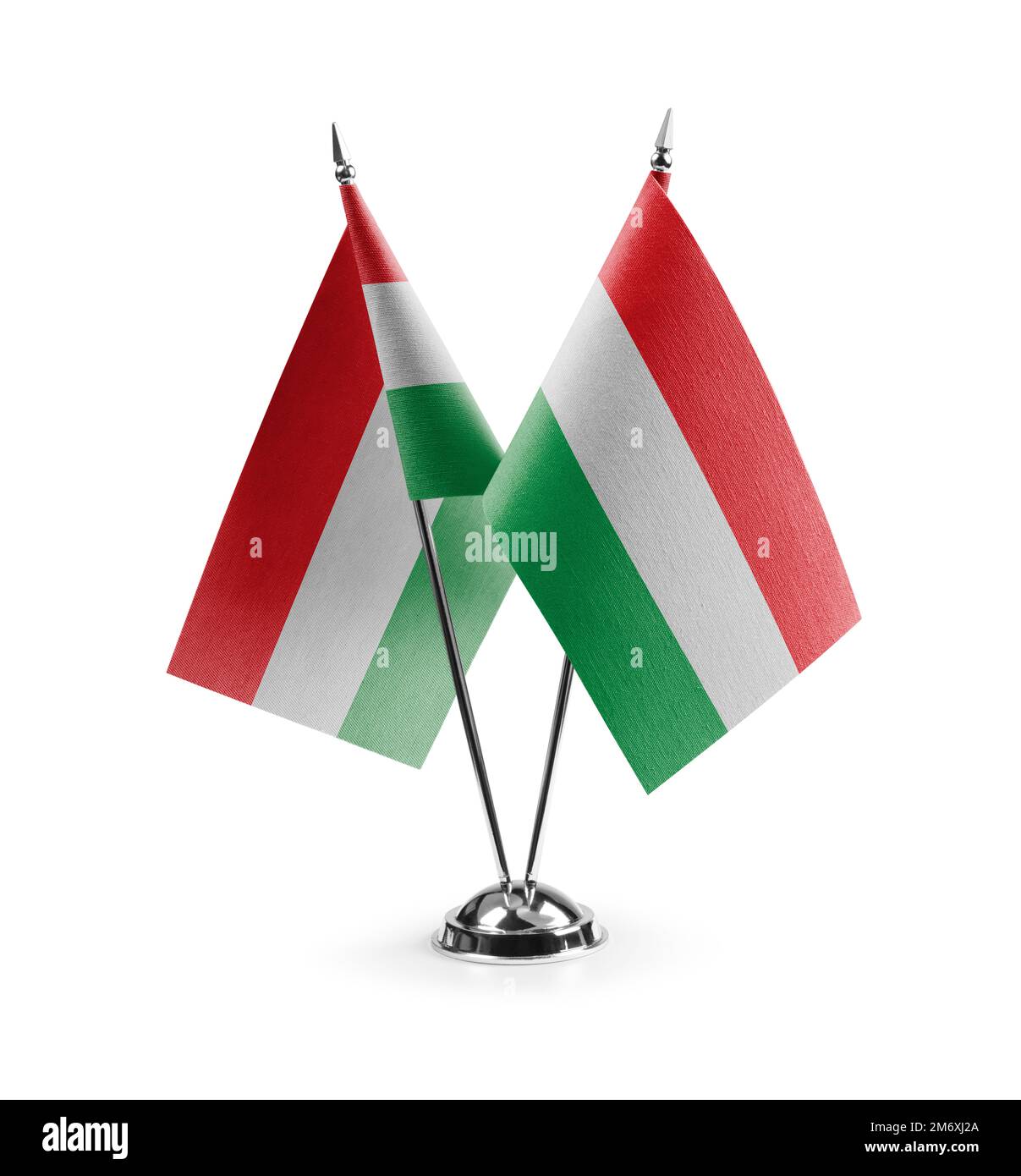 Small national flags of the Hungary on a white background Stock Photo ...