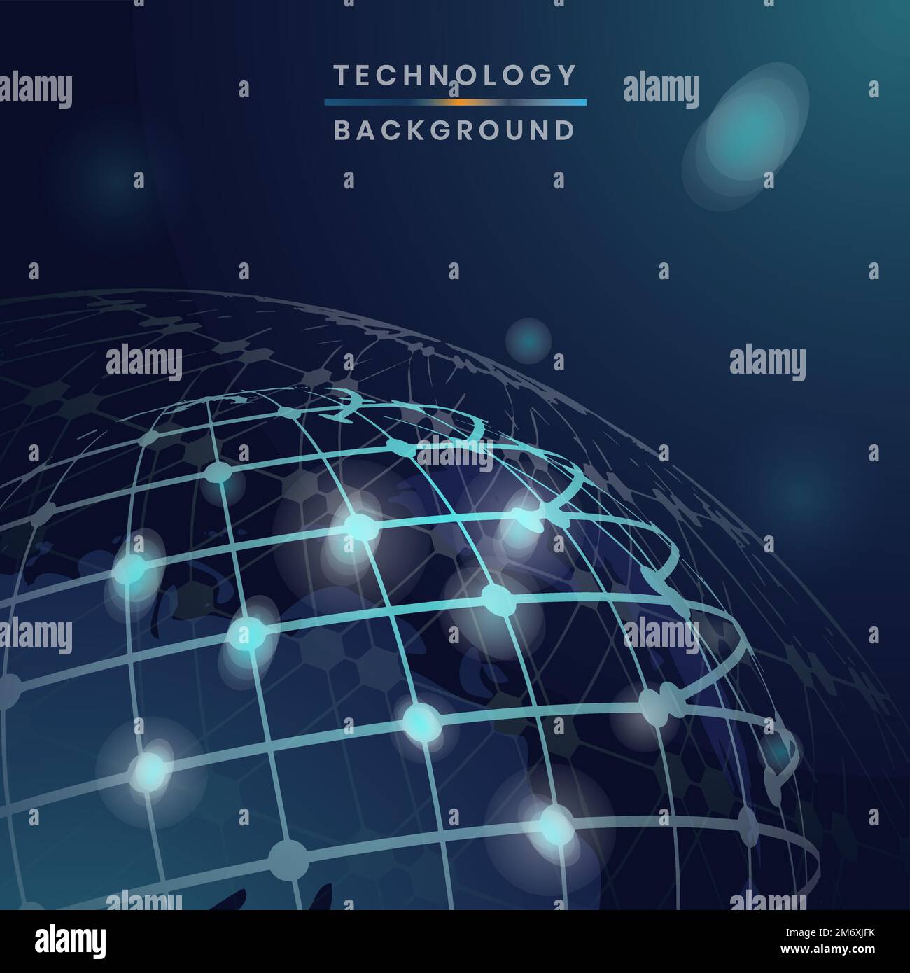 Blue globe futuristic technology background vector Stock Vector Image ...