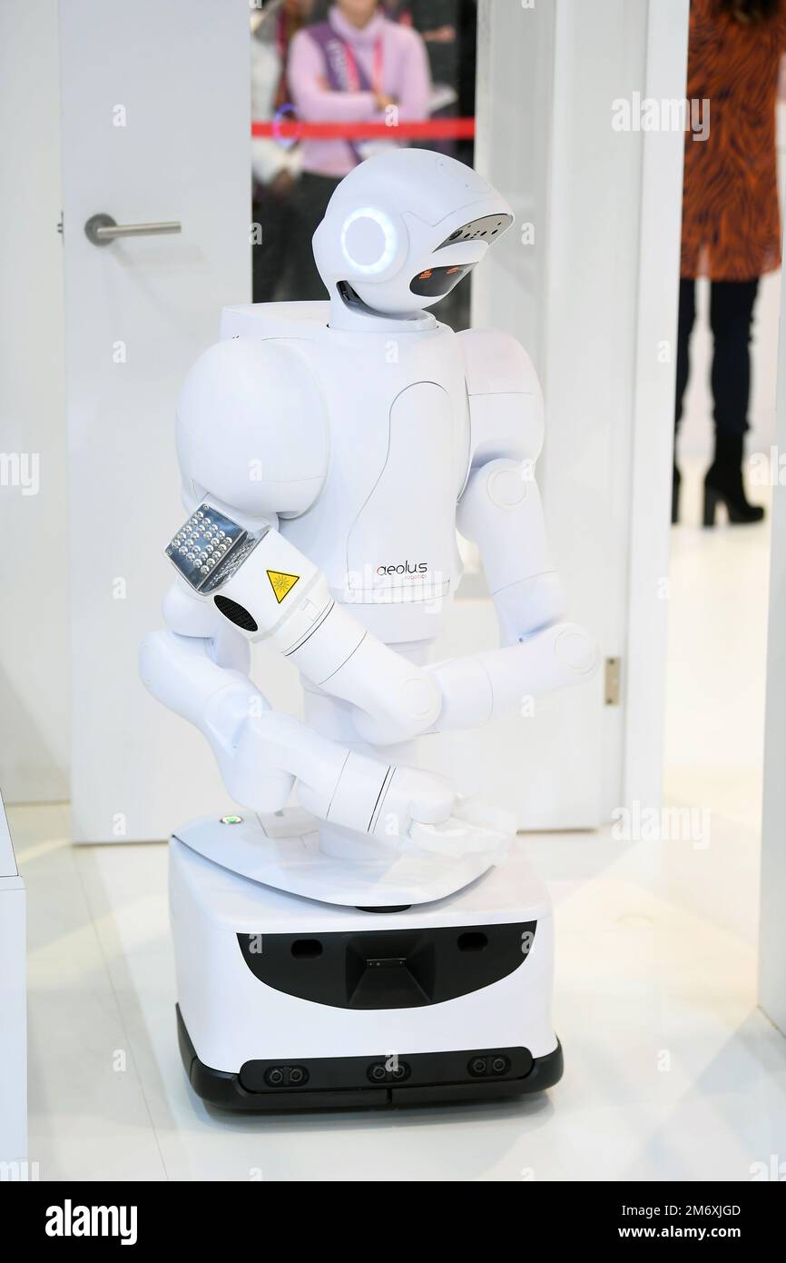 Las Vegas, USA. 05th Jan, 2023. Aeo, a Aeolus Robotics robot ...