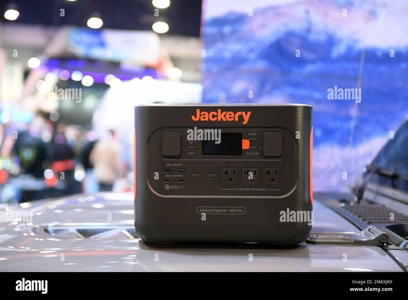 Las Vegas, USA. 05th Jan, 2023. A Jackery Explorer 100 Pro is displayed during CES 2023 at the ...
