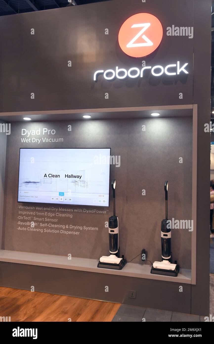 Las Vegas, USA. 05th Jan, 2023. Roborock vacuum cleaners are displayed during CES 2023 at the ...