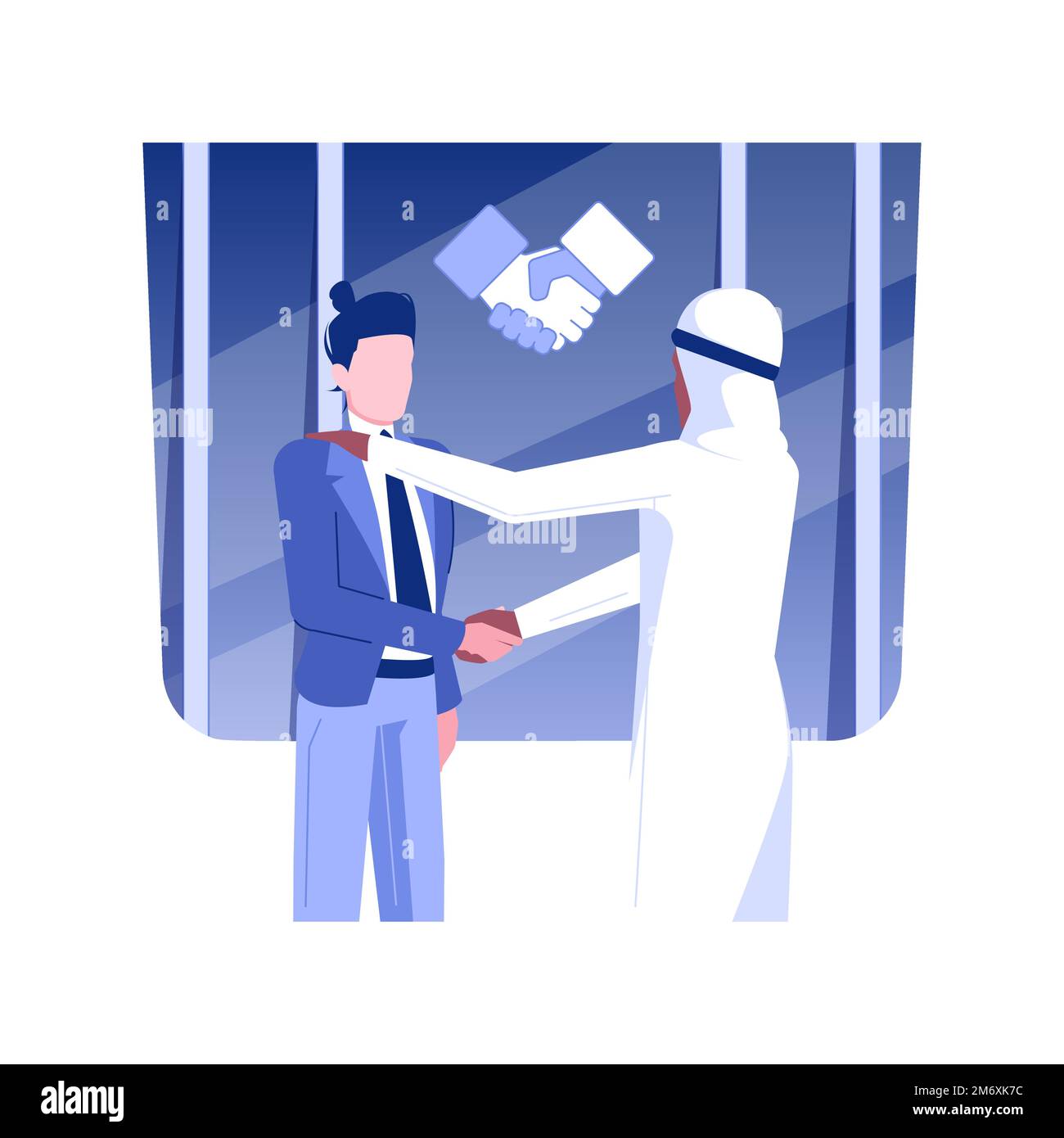 Trust isolated concept vector illustration. Men shake hands, successful ...