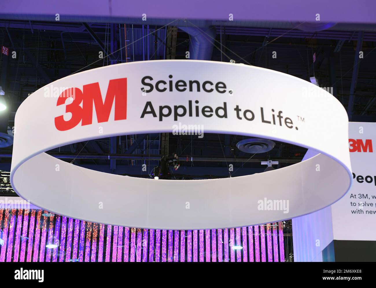 Las Vegas, USA. 05th Jan, 2023. A 3M sign is displayed during CES 2023 ...