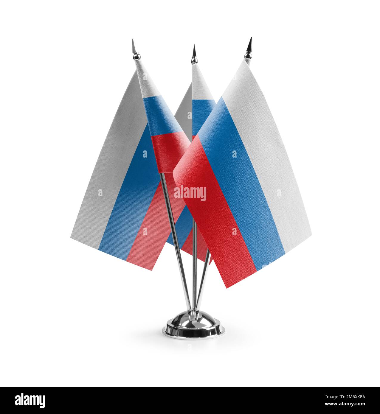 Small national flags of the Russia on a white background Stock Photo ...