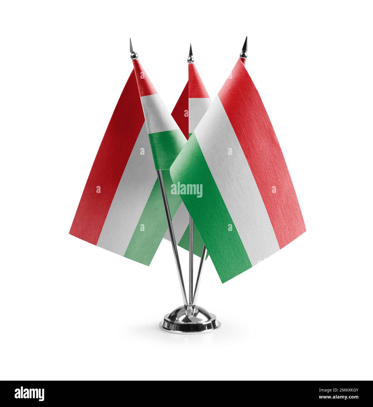 Small national flags of the Hungary on a white background Stock Photo ...