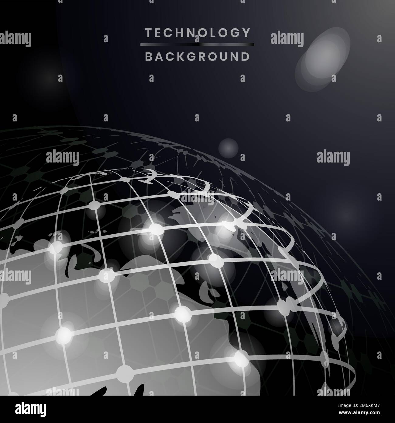 Black globe futuristic technology background vector Stock Vector Image ...