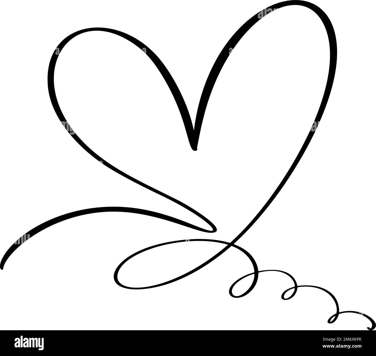 Curly Heart Outline